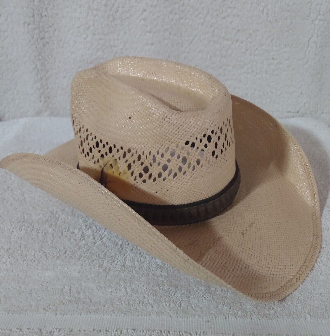Vintage Stetson Roadrunner Western Straw Cowboy Hat Bryant Finish 7" - Etsy
