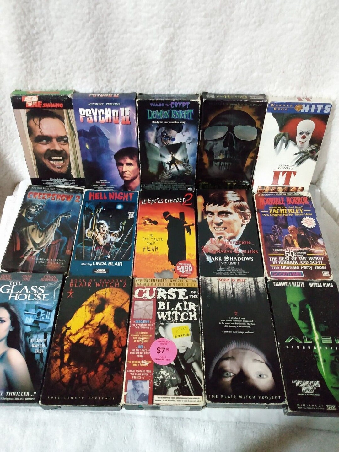 Lot of 15 Horror Movies VHS Video Tapes Shining IT Tales From the Crypt ...