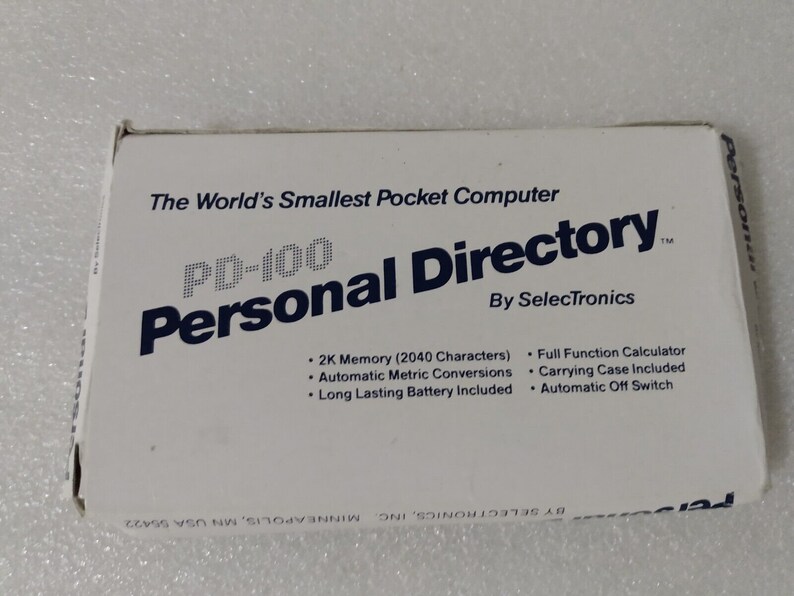 The Worlds Smallest Pocket Computer PD-100 Personal Directory by ...