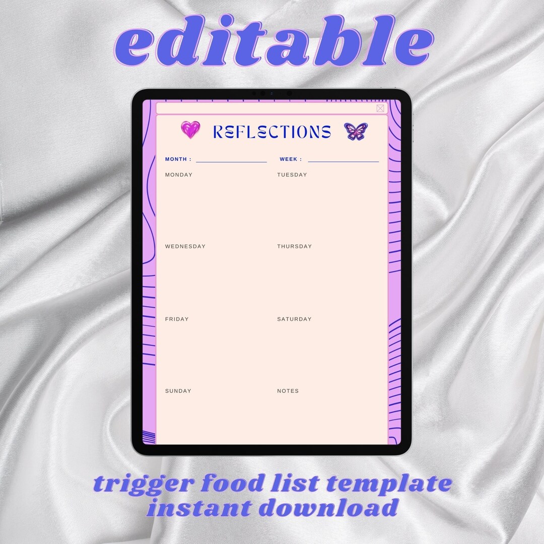 Editable Weekly Reflections Template - Etsy