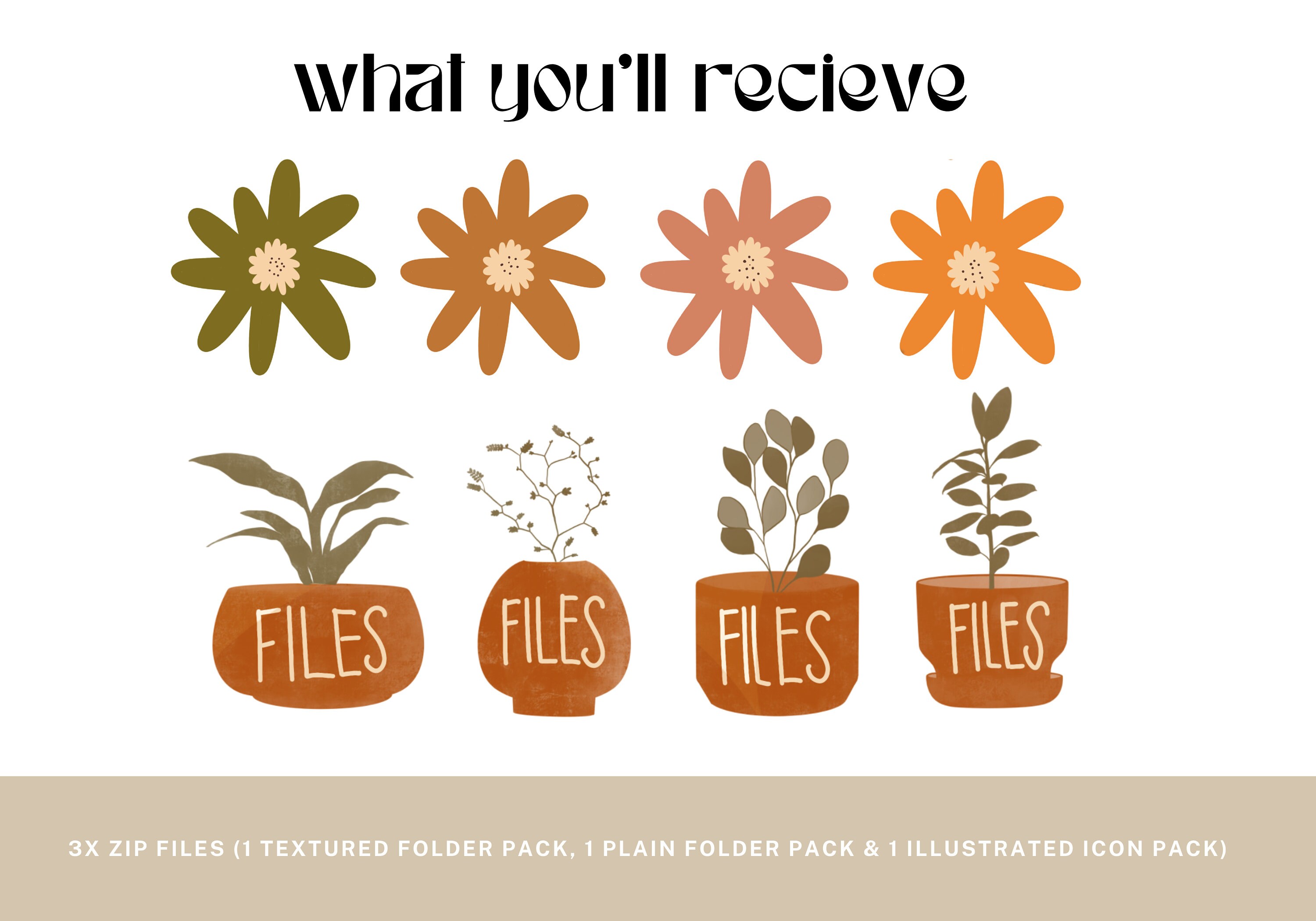 100 Desktop Folder Icons, Mac Terracotta Townhouse Plant Themed Icons ...