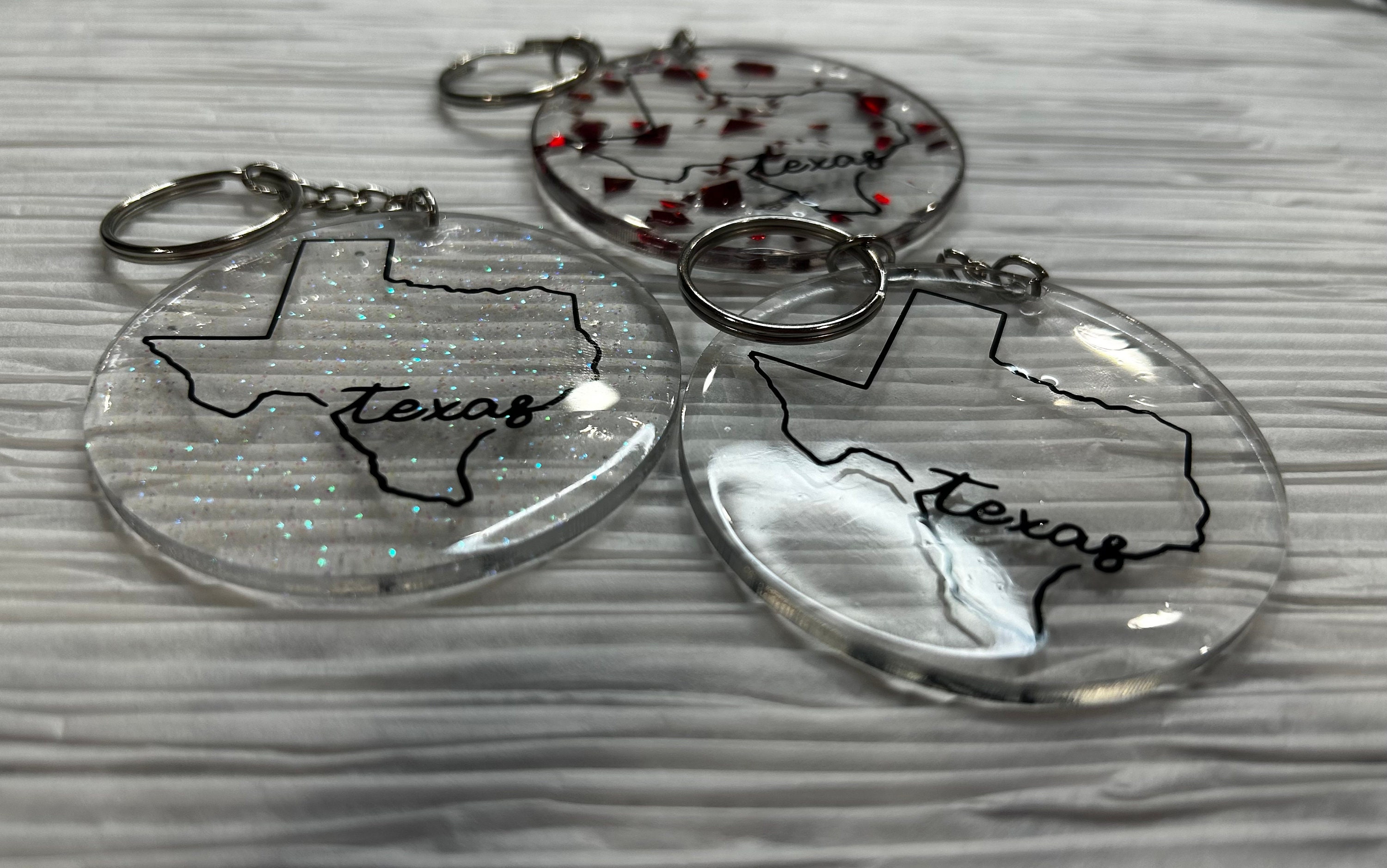 Texas Keychains, Plain or Glittered - Etsy