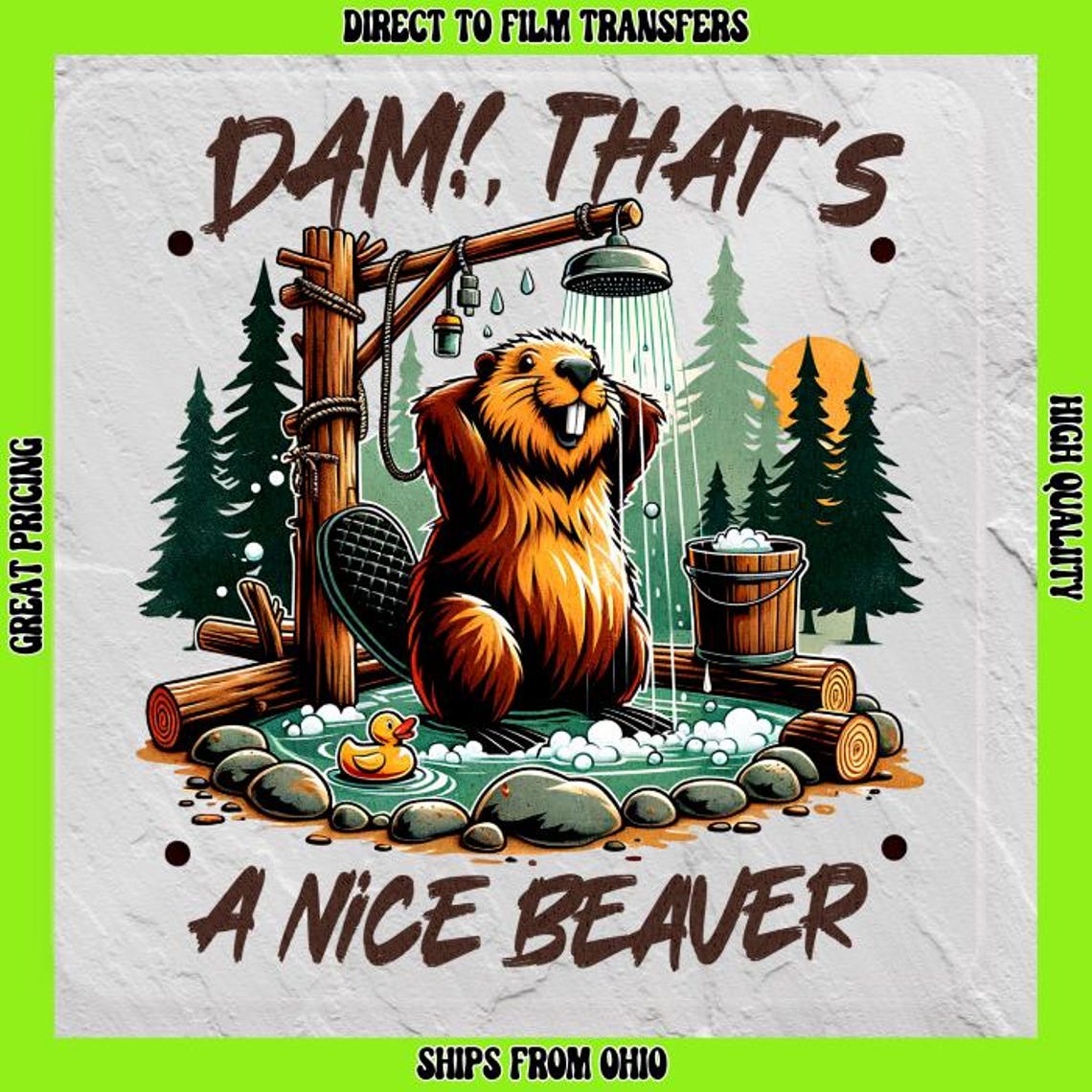 Dam That's a Nice Beaver Direct to Film Transfers/iron on Transfers ...