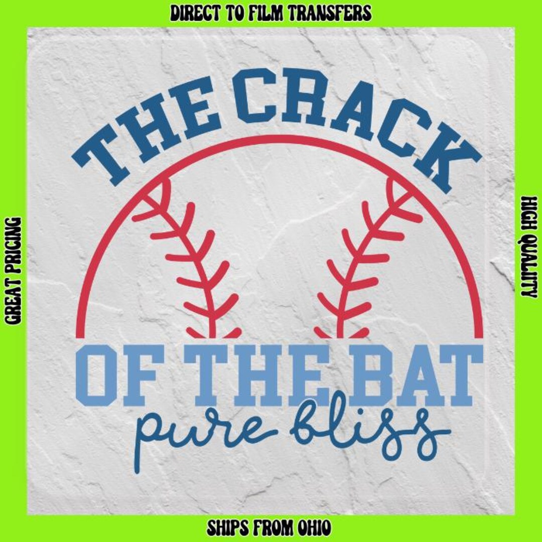 Baseball the Crack of the Bat Direct to Film Transfers/iron on ...