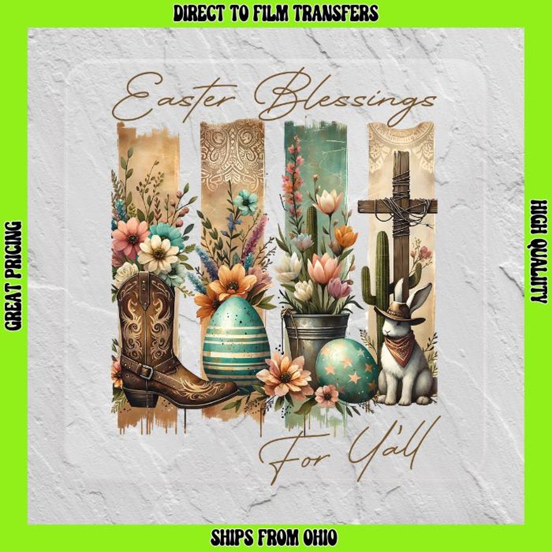 Easter Blessing Western Style Direct to Film Transfers/iron on ...