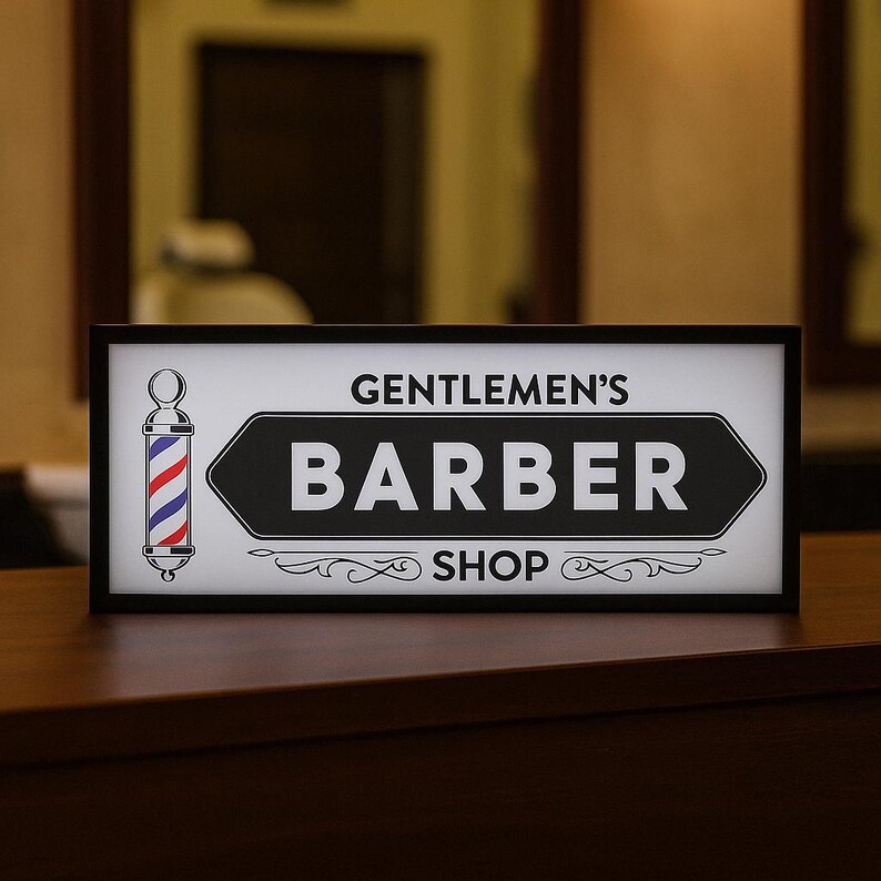 Custom LED Barber Shop Sign – Personalized Barber Name & Logo – Wall or ...