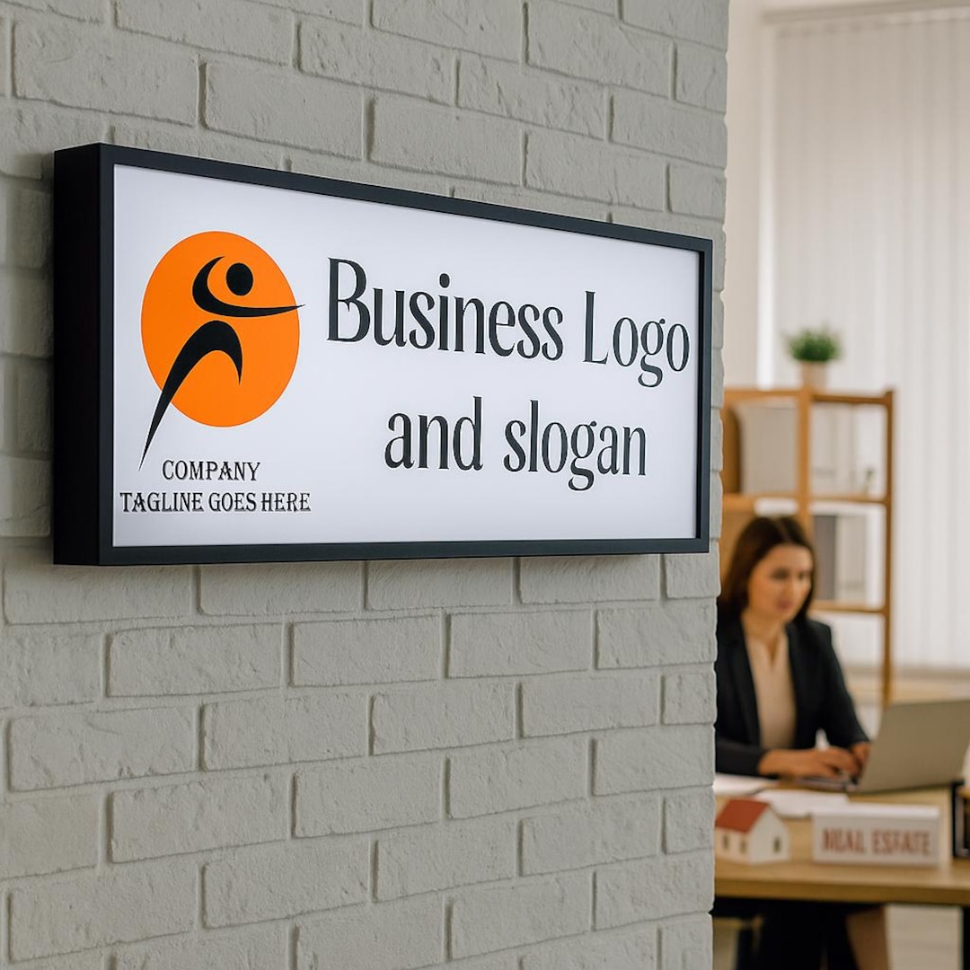 Custom Business Logo Lightbox Sign, Personalized Office LED Sign ...