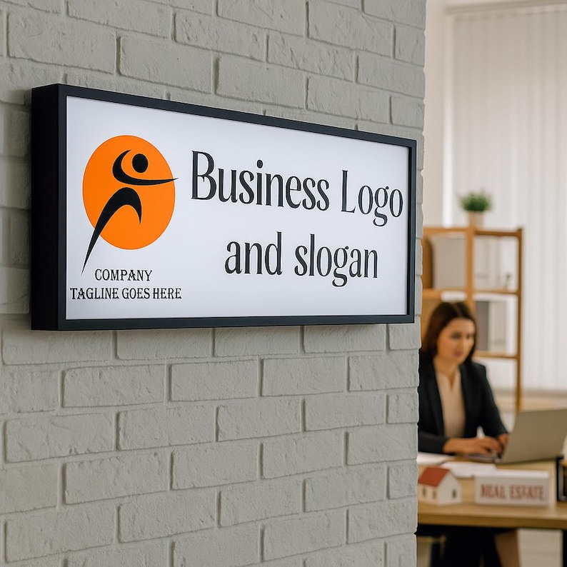 Custom Business Logo Lightbox Sign, Personalized Office LED Sign ...