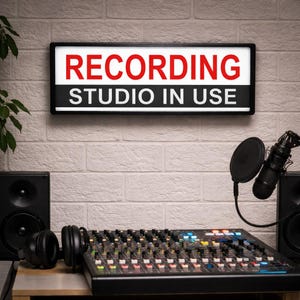 Recording Sign Retro Inspired Light - Recording Studio, Music Studio ...