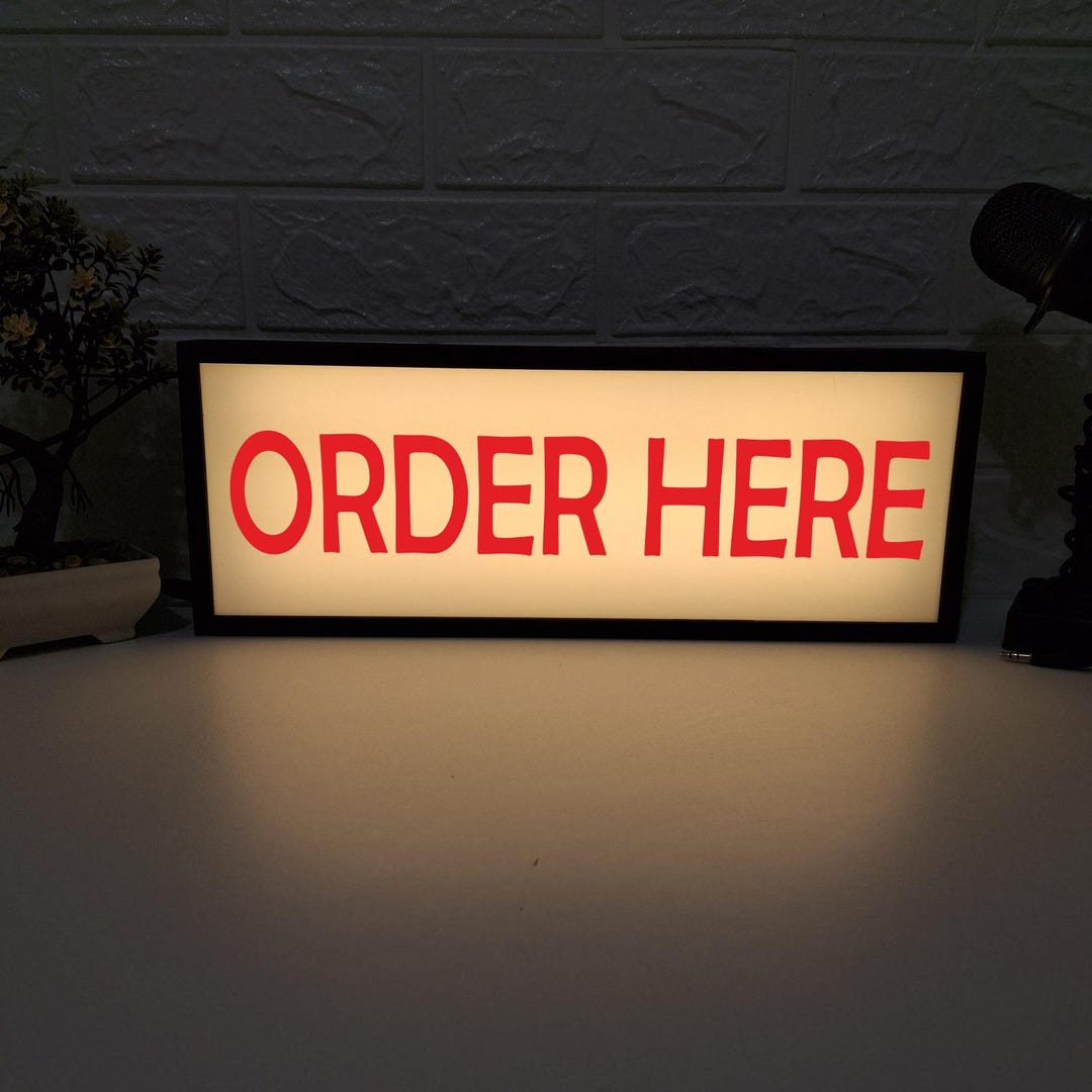Order Here" & "pick Up" Light Box Sign - Self-service Restaurant ...