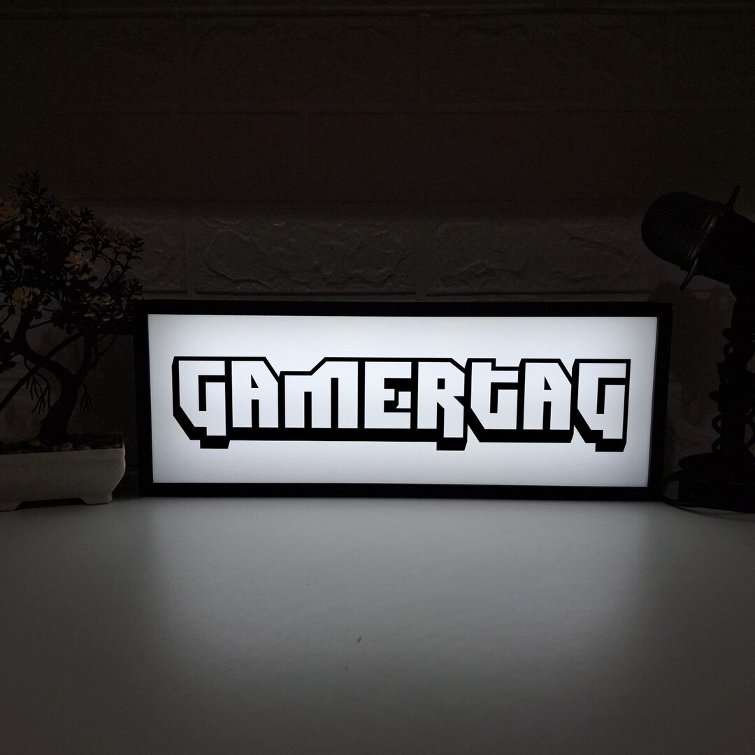 Personalized Gamertag Light Box, Custom Gamertag Sign,personalized ...