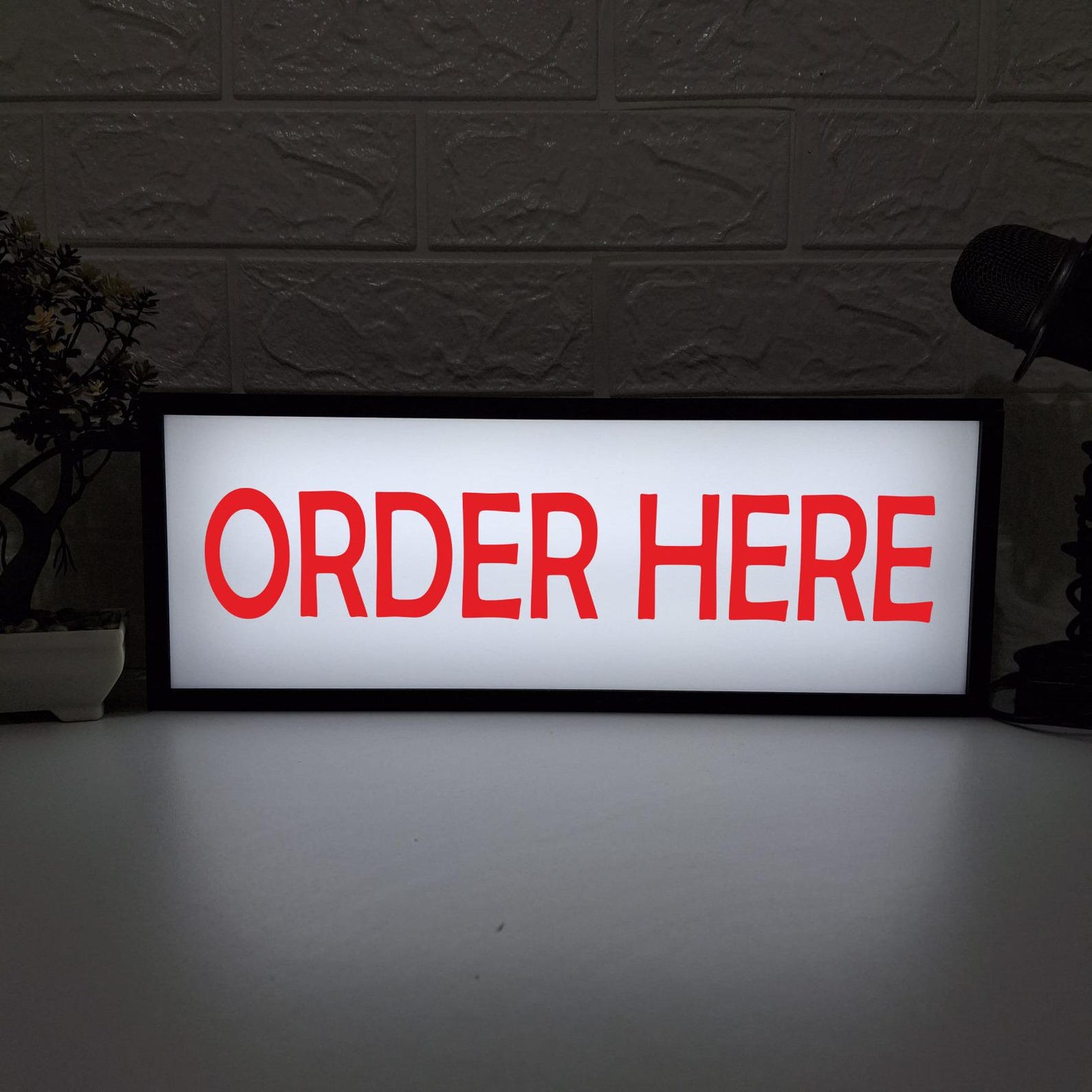 Order Here" & "pick Up" Light Box Sign - Self-service Restaurant ...