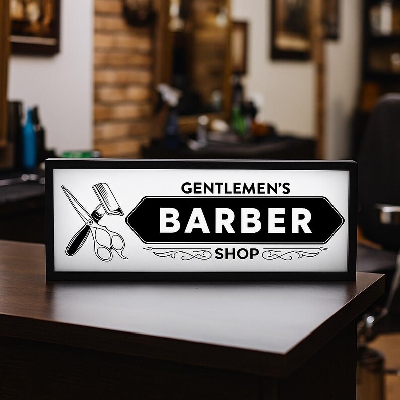 Custom LED Barber Shop Sign – Personalized Barber Name & Logo – Wall or ...