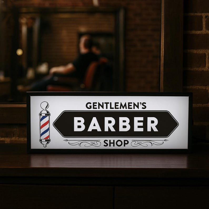 Custom LED Barber Shop Sign – Personalized Barber Name & Logo – Wall or ...