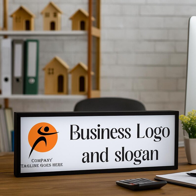 Custom Business Logo Lightbox Sign, Personalized Office LED Sign ...
