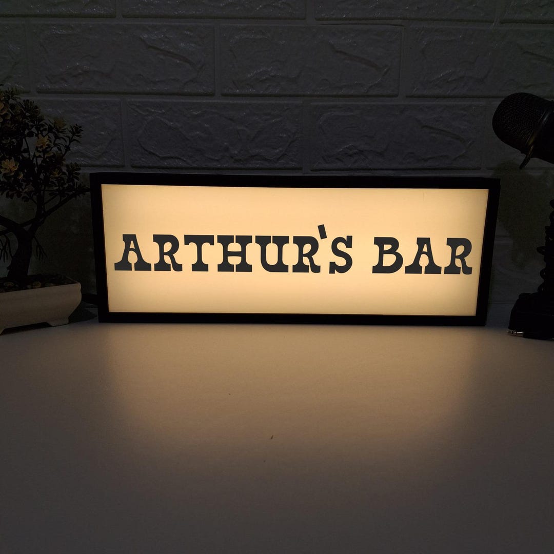 Personalized Lighted Bar Sign – Custom Bar Name LED Light Box –home Bar ...