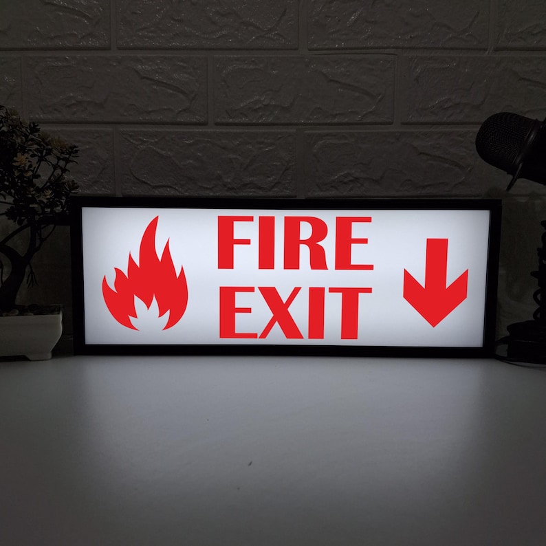 Led Exit Sign – Illuminated Exit Sign for Businesses, Office, Garage ...