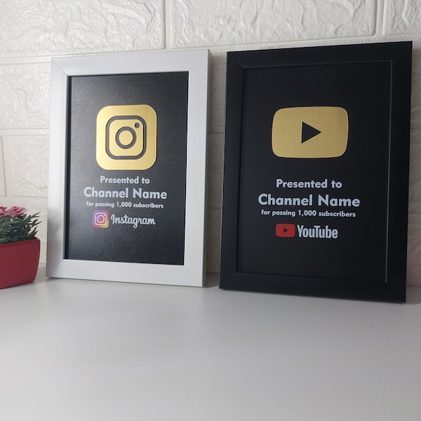 Personalized Youtube Award - Etsy