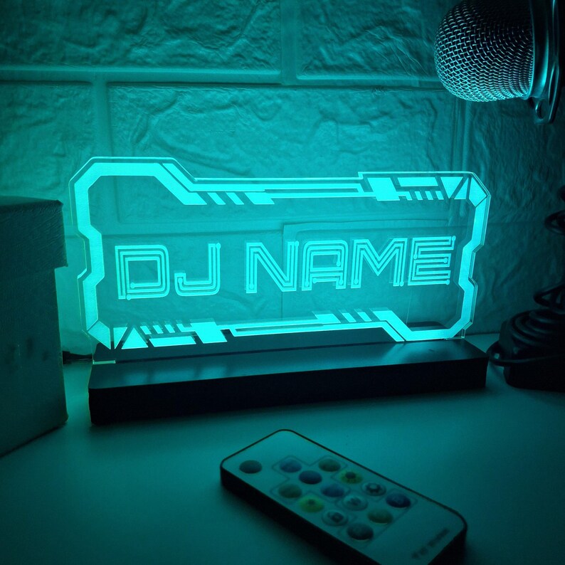 Custom DJ Name Sign, Personalized Dj Gift, Dj Logo Design, Dj Lights ...