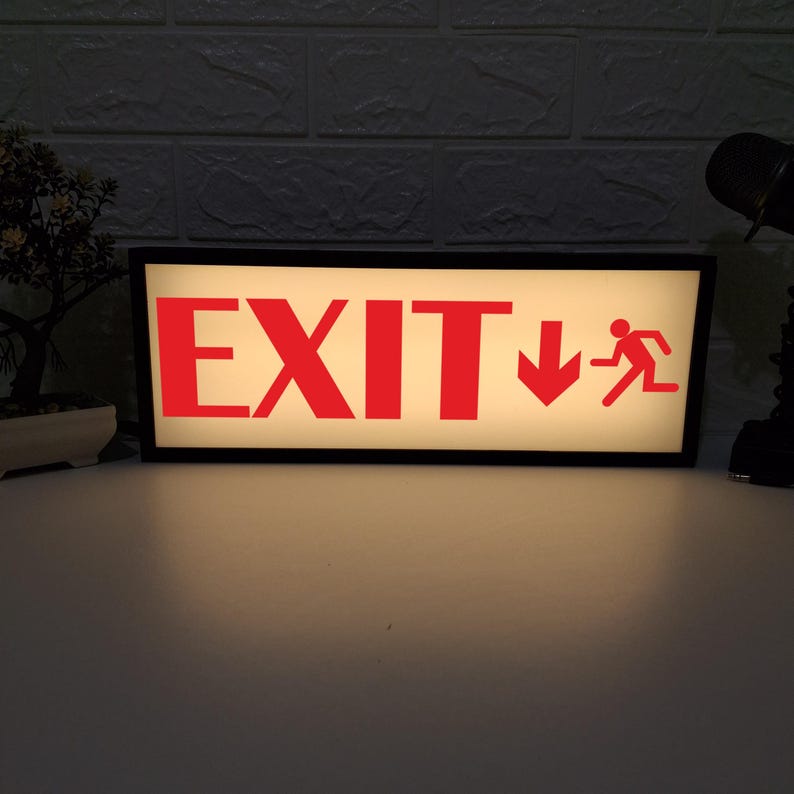 Led Exit Sign – Illuminated Exit Sign for Businesses, Office, Garage ...