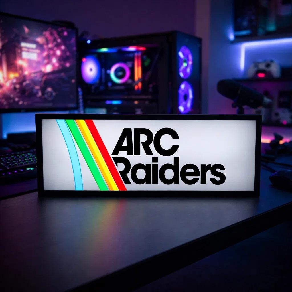 Custom ARC Raiders Inspired LED Light Box | Gamer Room Desk Decor | Sci ...