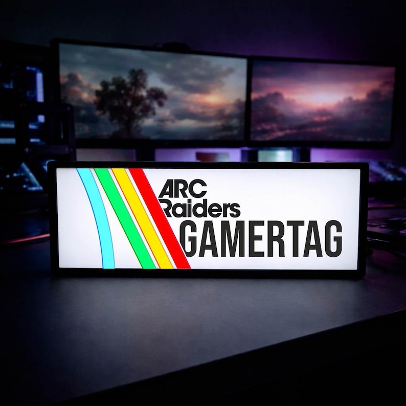 Custom ARC Raiders Gamertag Inspired LED Light Box | Gamer Room Desk ...