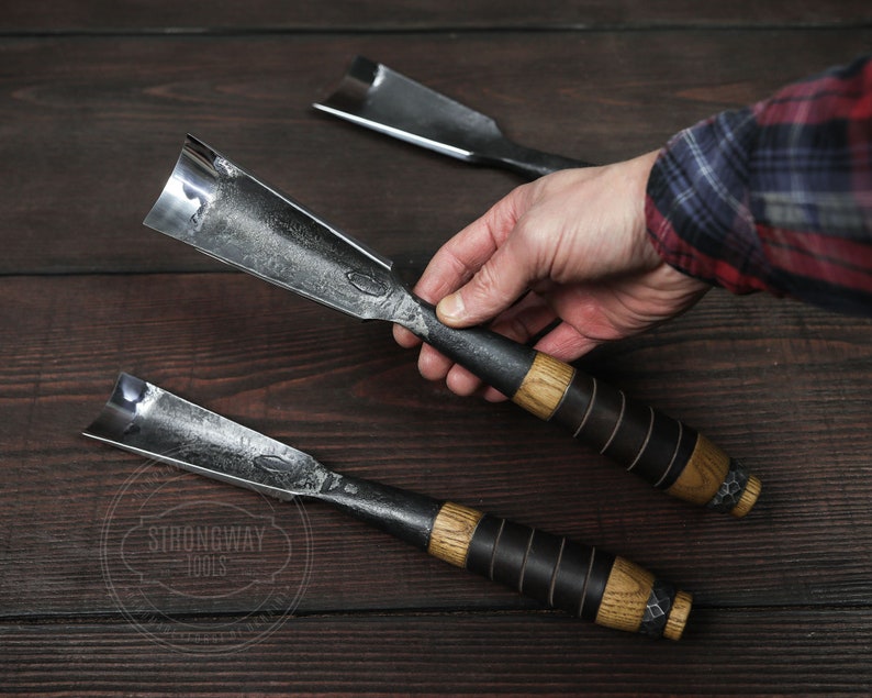 Set Timber Framing Rounded Chisels, Set of Three Timber Chisels ...
