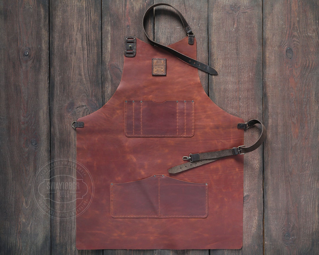 Leather Apron, Leather Apron With Tool Pockets ,heat & Flame Resistant ...