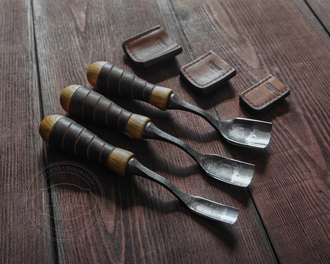 Hand Forged Bent Rounded Gouge Set 3pc Forged Chisel Bent - Etsy
