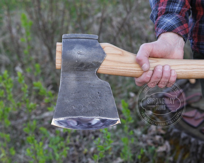 Large Felling Axe: Custom Bushcraft Chopping Axe With Ash Handle - Etsy