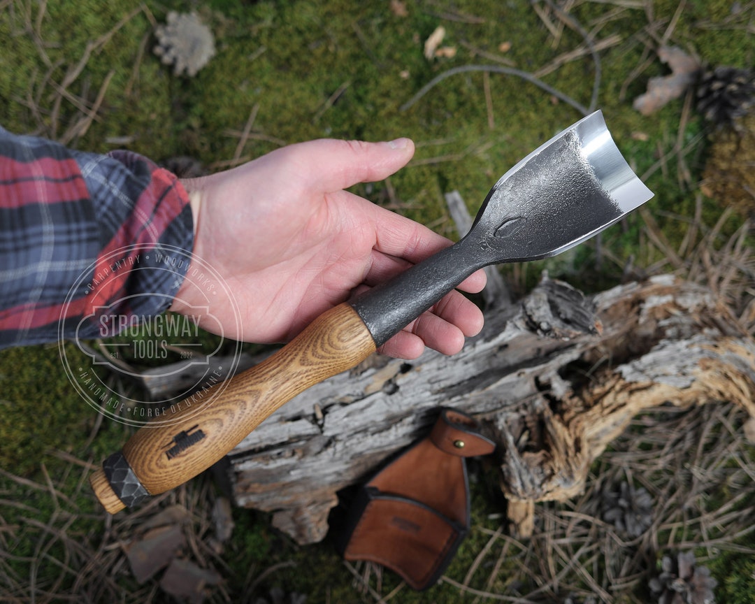 Rounded Carpenters Timber Chisel, Bent Gouge, Carving Tool, Hand Power ...