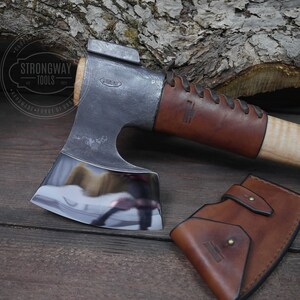 Finnish Bushcraft Axe: Hand Forged 52100 Steel, Ash Handle - Etsy
