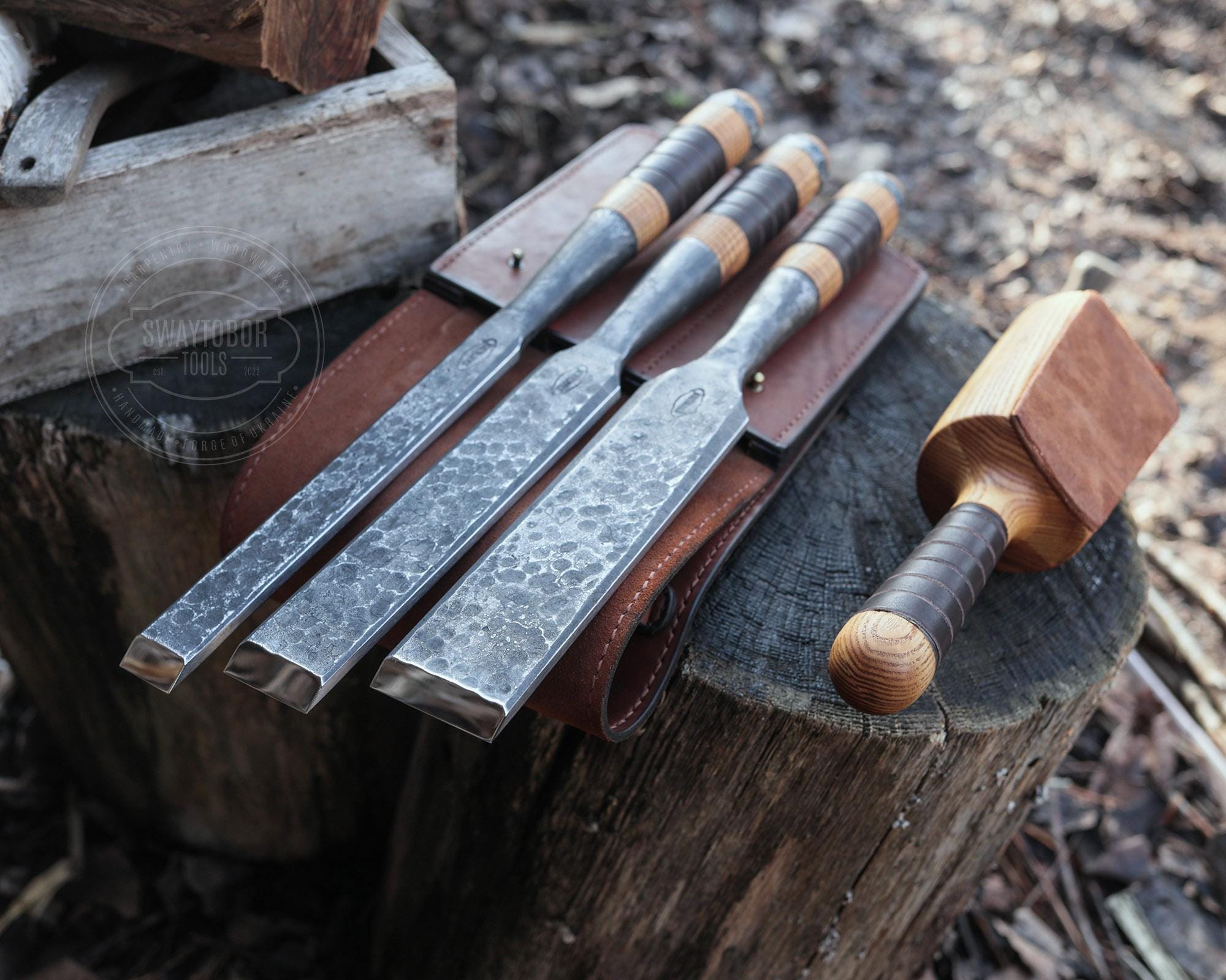 Hand Crafted Timber Framing Chisel Set: Woodworking Carpentry Kit - Etsy