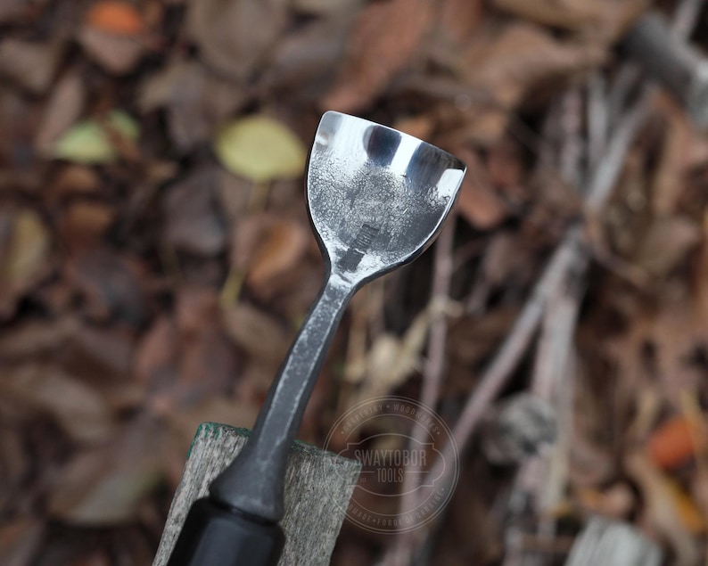Hand Forged Bent Gouge: 52100 Steel Wood Carving Tool - Etsy