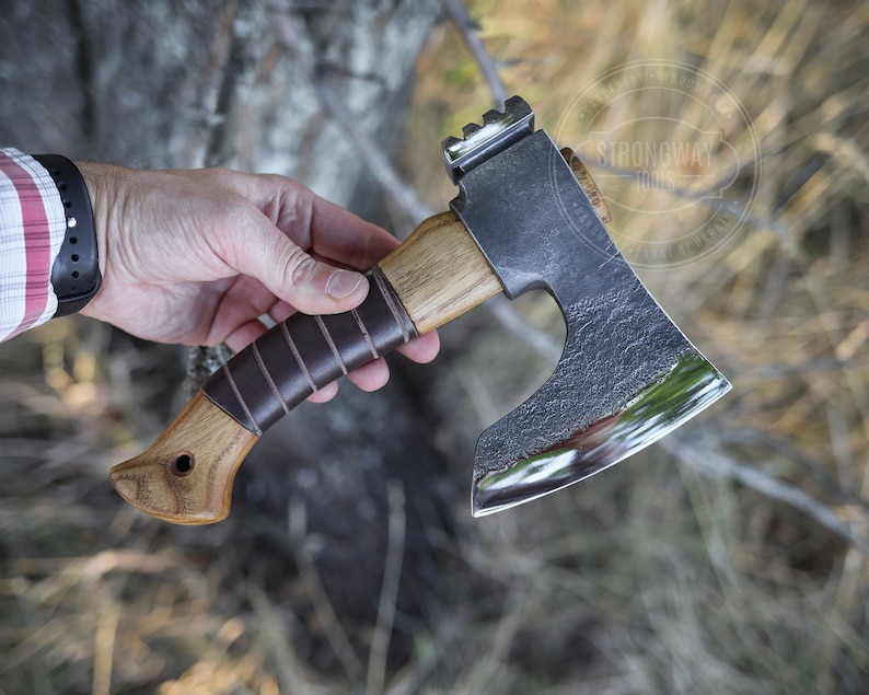 Hand Forged Meat Cleaver Axe: Butcher's Kitchen Tool, Ash Handle - Etsy