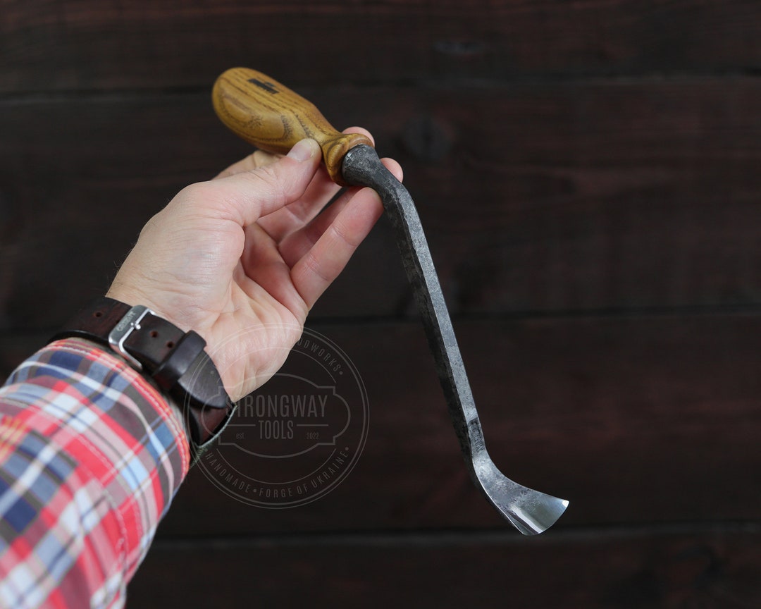 Large Hooked Dogleg Gouge, Gouge Wood Carving Tools Tool for Spoon Carving Kuksa Carving Bowls ...