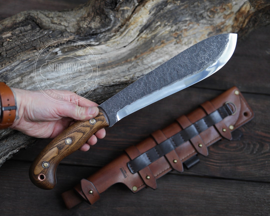 Handmade Bushcraft Knife With Molle System, Molle Sheath Knife ...