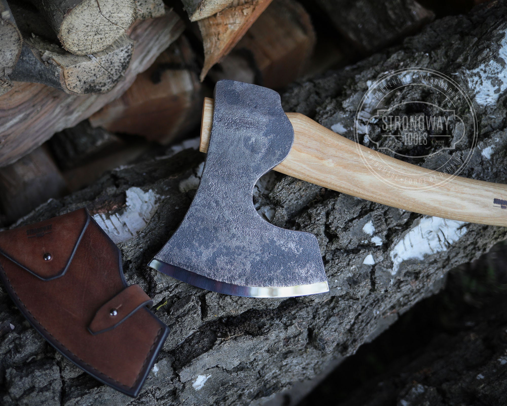 Forged Axe, Custom Forged Hatchet, Handmade Carbon Steel Camping Axe ...
