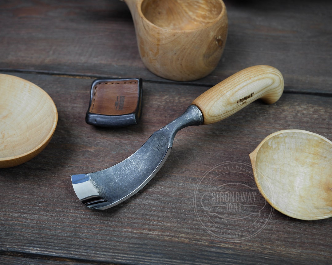 Hand Forged Spoon Gouge: Bent Wood Carving Chisel With Ash Handle - Etsy
