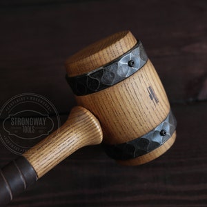 Large Steel Hooped Wooden Mallet Hammer Wood Mallet Heavy Wood Mallet ...