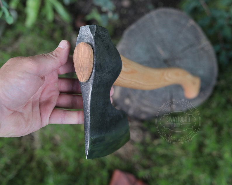 Hand Forged Forest Axe: 52100 Steel Bushcraft Axe With Ash Handle - Etsy