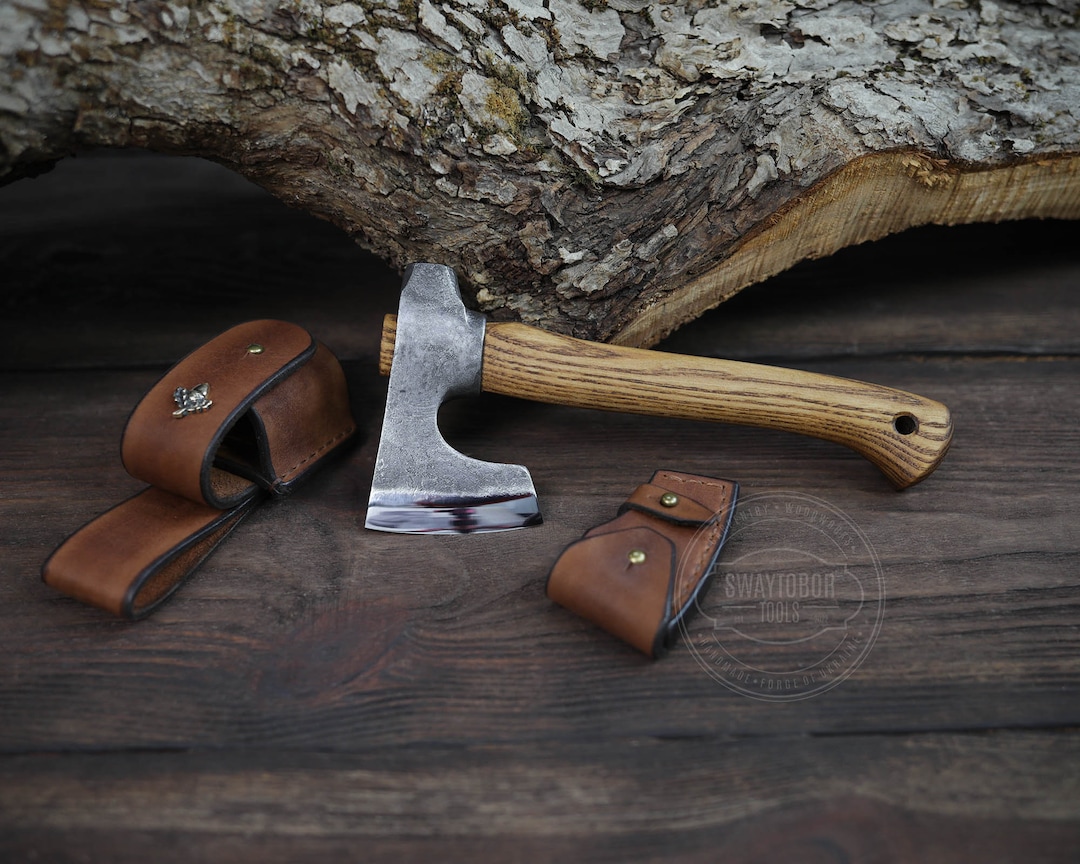 Small Camping Axe With Leather Axe Belt Holster | Hatchet | Small ...