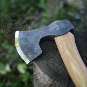 Forged Axe, Custom Forged Hatchet, Handmade Carbon Steel Camping Axe ...