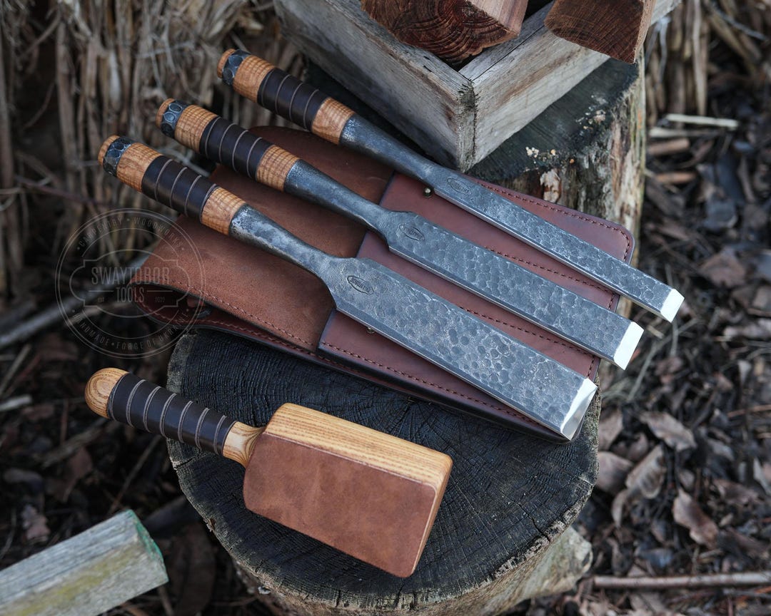Hand Crafted Timber Framing Chisel Set: Woodworking Carpentry Kit - Etsy