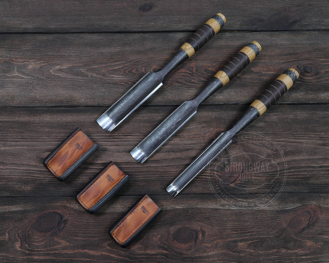 Set of Rounded Timber Chisels 3pc Forged Carving Wood Chiselmforged ...