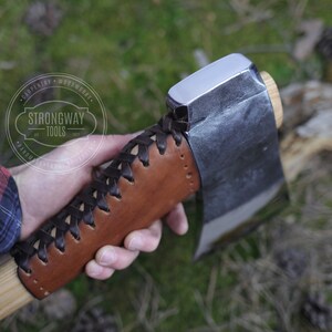 Hand Forged Chopping Axe: 52100 Steel, Leather Case - Etsy