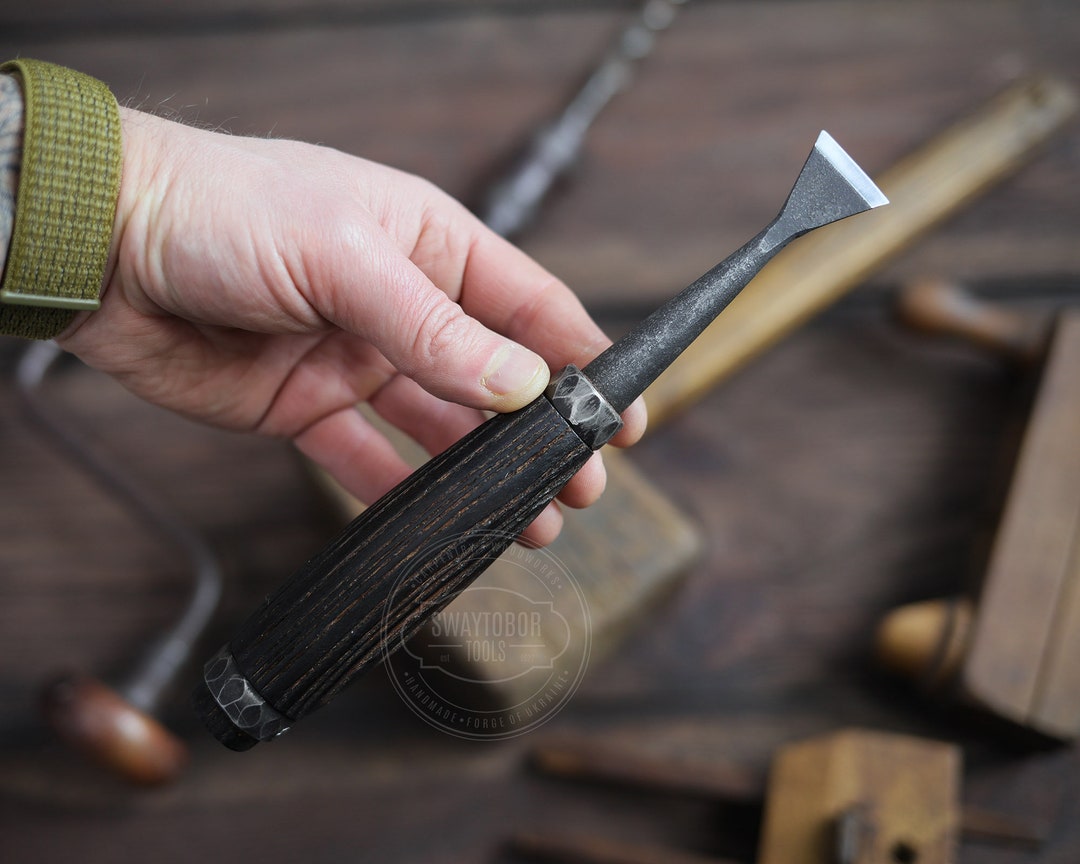 Hand Forged Medium Cone Timber Framing Chisel | Carpenters Slick Chisel ...