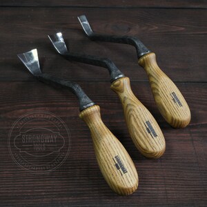 Set. Hooked Dogleg Gouges, Gouge Wood Carving Tools Tool for Spoon Carving Kuksa Carving Bowls ...