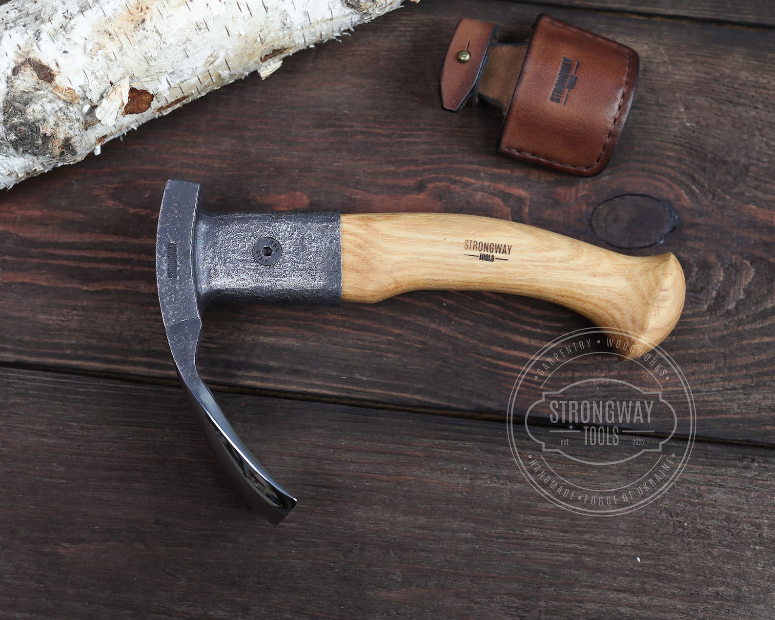 Adze With Metal Neck, Hand Forged Adze, Woodcarving Adze, Hardened ...