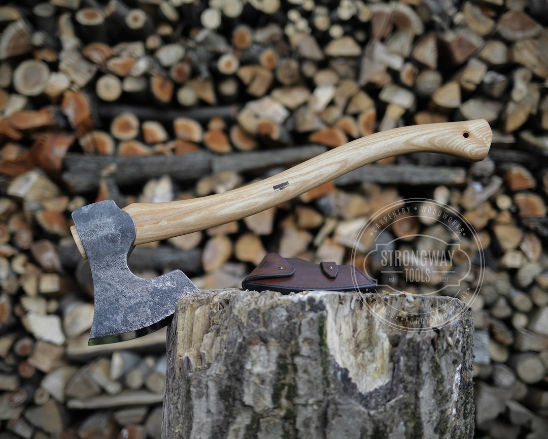 Forged Axe, Custom Forged Hatchet, Handmade Carbon Steel Camping Axe ...